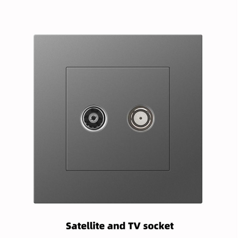TV and computer cat6 socket With Spray Painted Plastic Plate