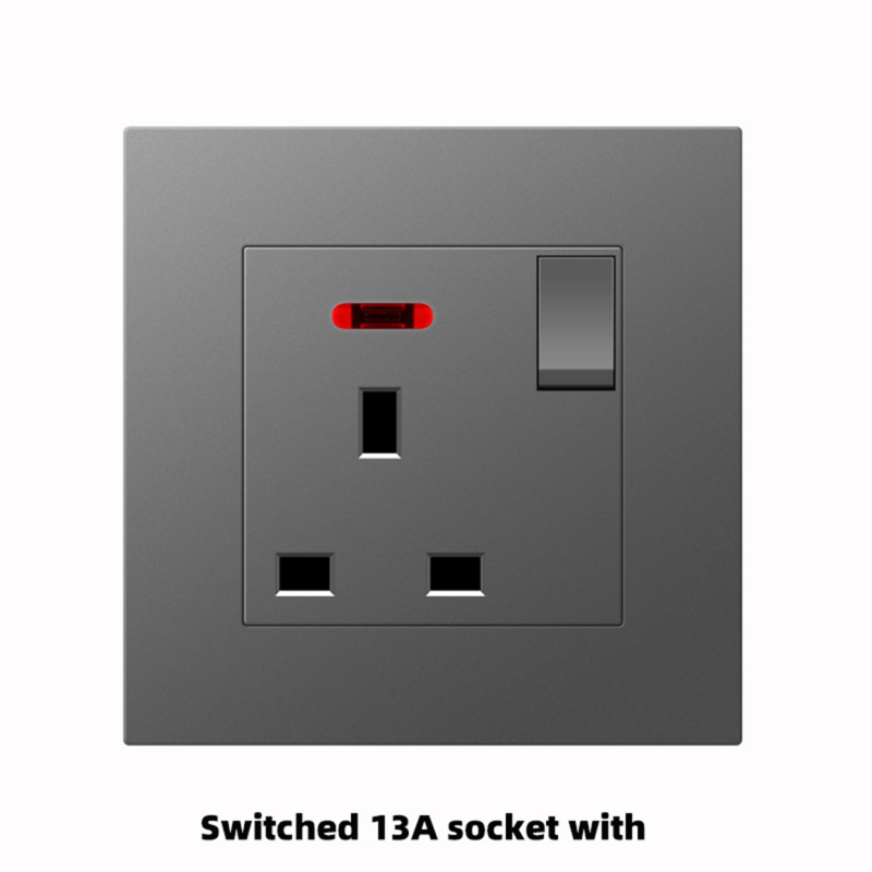 Switched 13A socket with neon With Spray Painted Plastic Plate